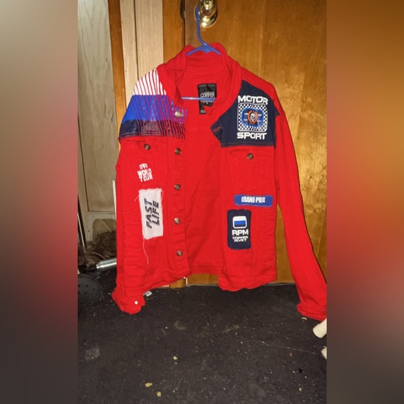 Jackets & Coats | Red Blue And Black Motorcross Jacket 2xl In Womens ...